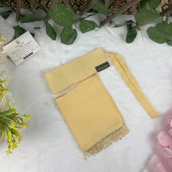Light Yellow Saudi Niqab With Beads (HB-34) | Elegant Beaded Double ...